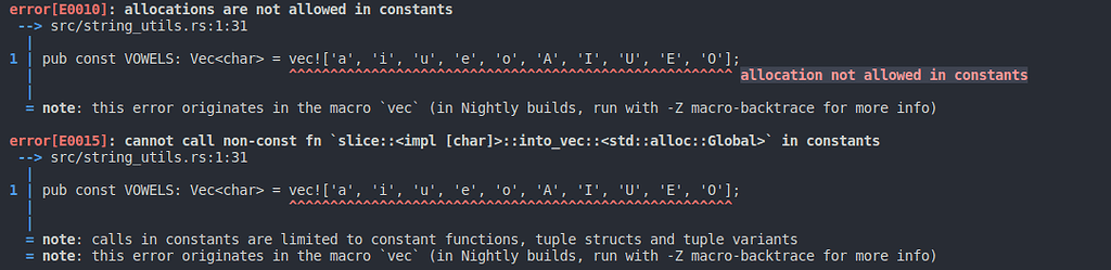 Allocations Are Not Allowed In Constants Help The Rust Programming Language Forum