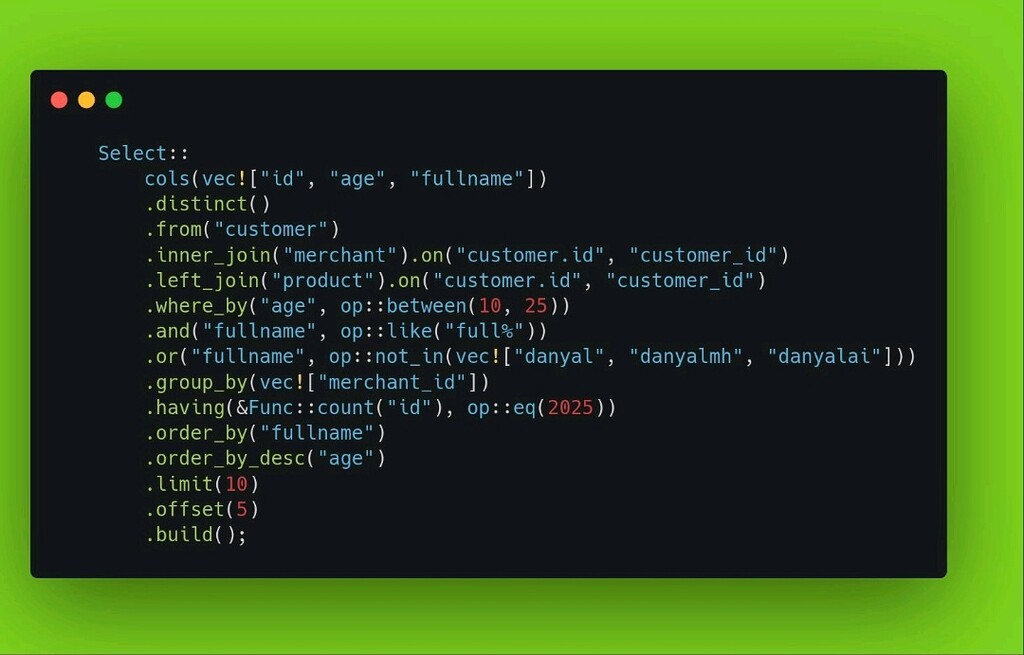 Joker_query - Most sugared query builder - announcements - The Rust Programming Language Forum