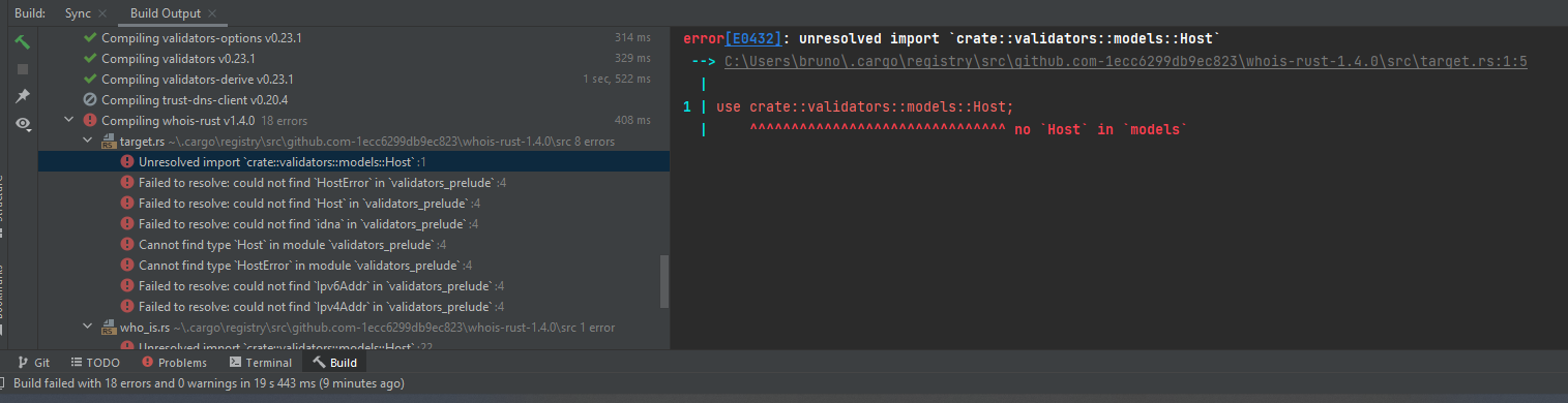 Unresolved import in whois_rust crate - help - The Rust Programming Language Forum