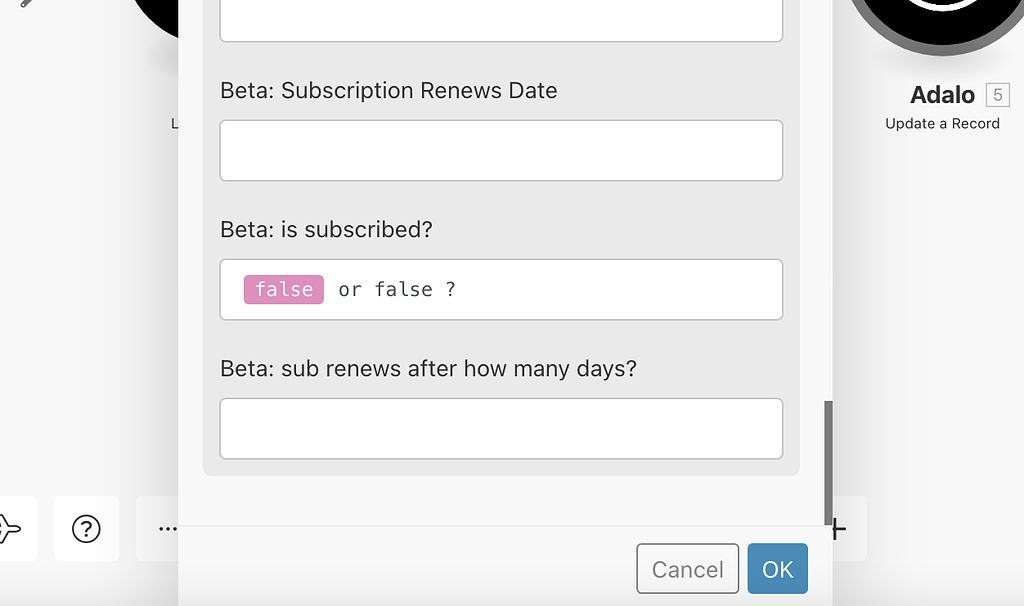 How to update record with integromat to true/false - Database - Adalo