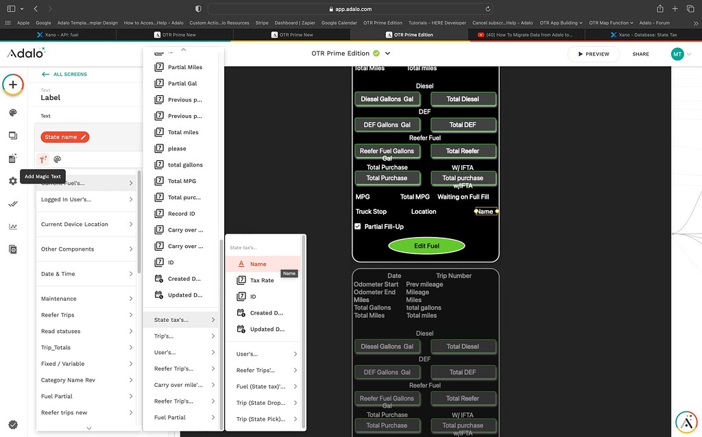 Xano DB label magic text - External Collections, Custom Actions & Collections - Adalo