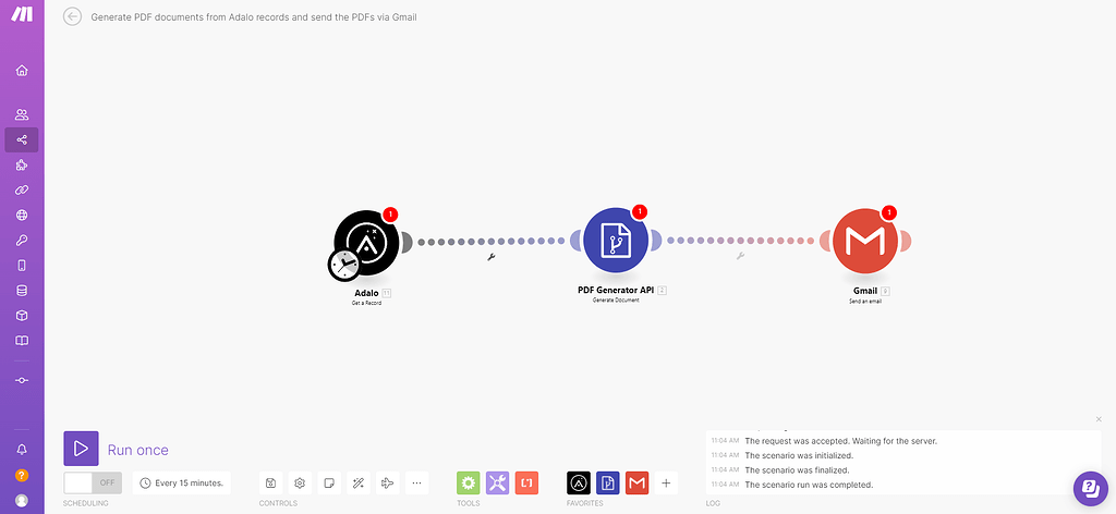 Adalo + PDF Generator API + Gmail - Get Help - Adalo