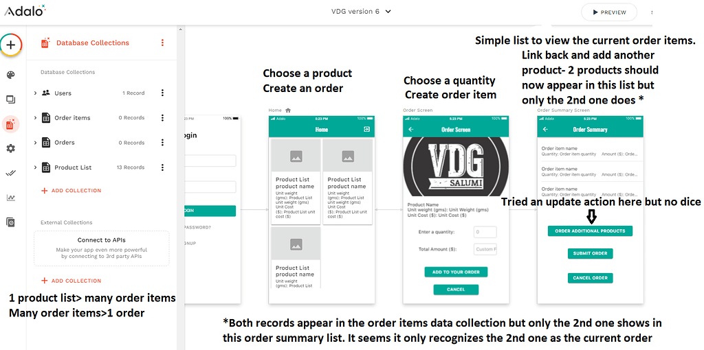 Display current order items in a simple list - Get Help - Adalo