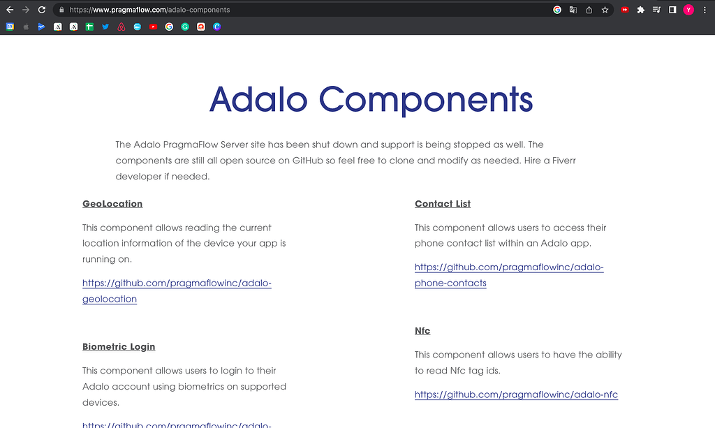 During The Adalo PragmaFlow Server site has been shut down … - External Collections, Custom ...