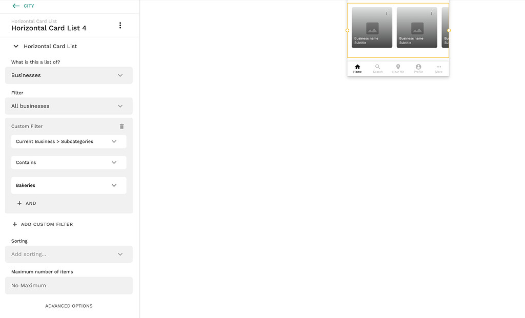 Horizontal Card filtering not working - Get Help - Adalo Horizontal Card filtering not working - Get Help - Adalo