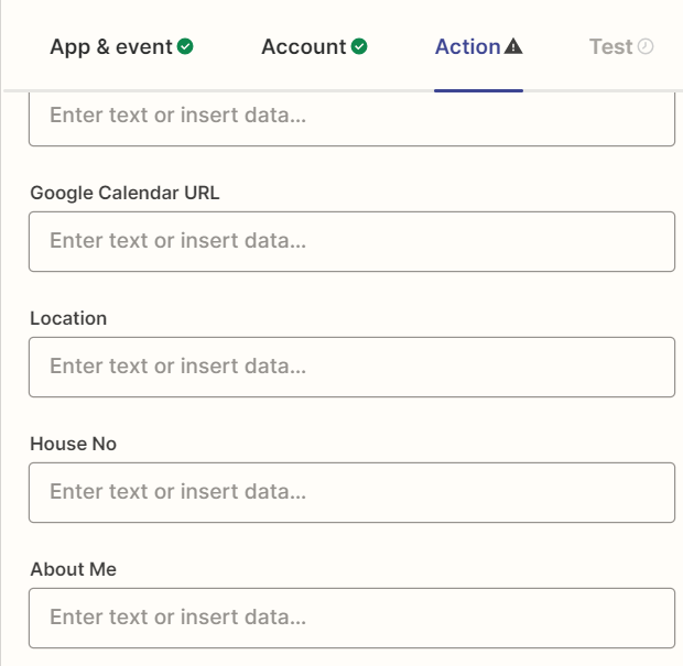 How do I insert an address into the Google Location field - External Collections, Custom Actions ...