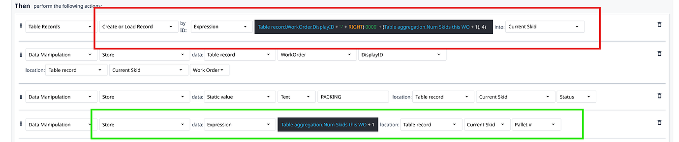Using Aggregations in Create Record Logic - Tulip Community