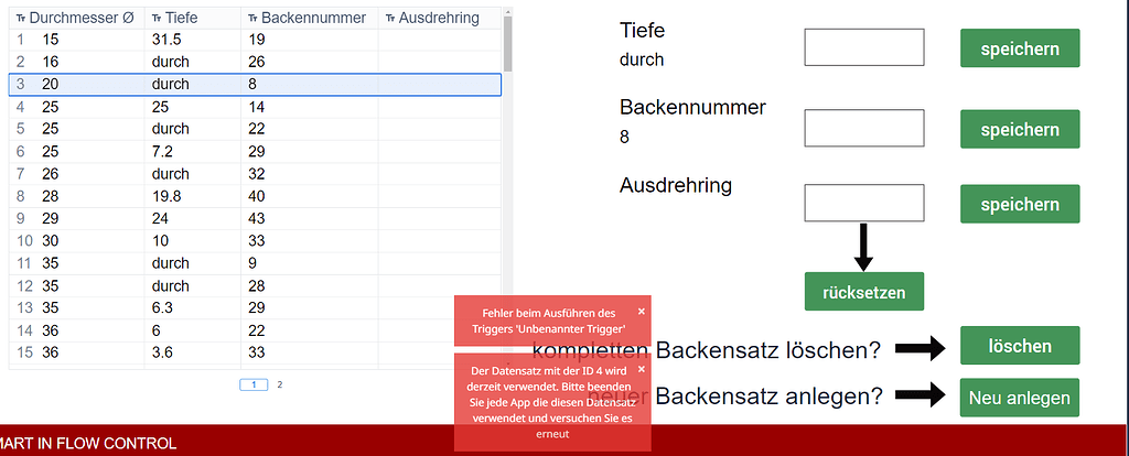 Deleting selected data/row in a table - Support, Troubleshooting, & Help - Tulip Community