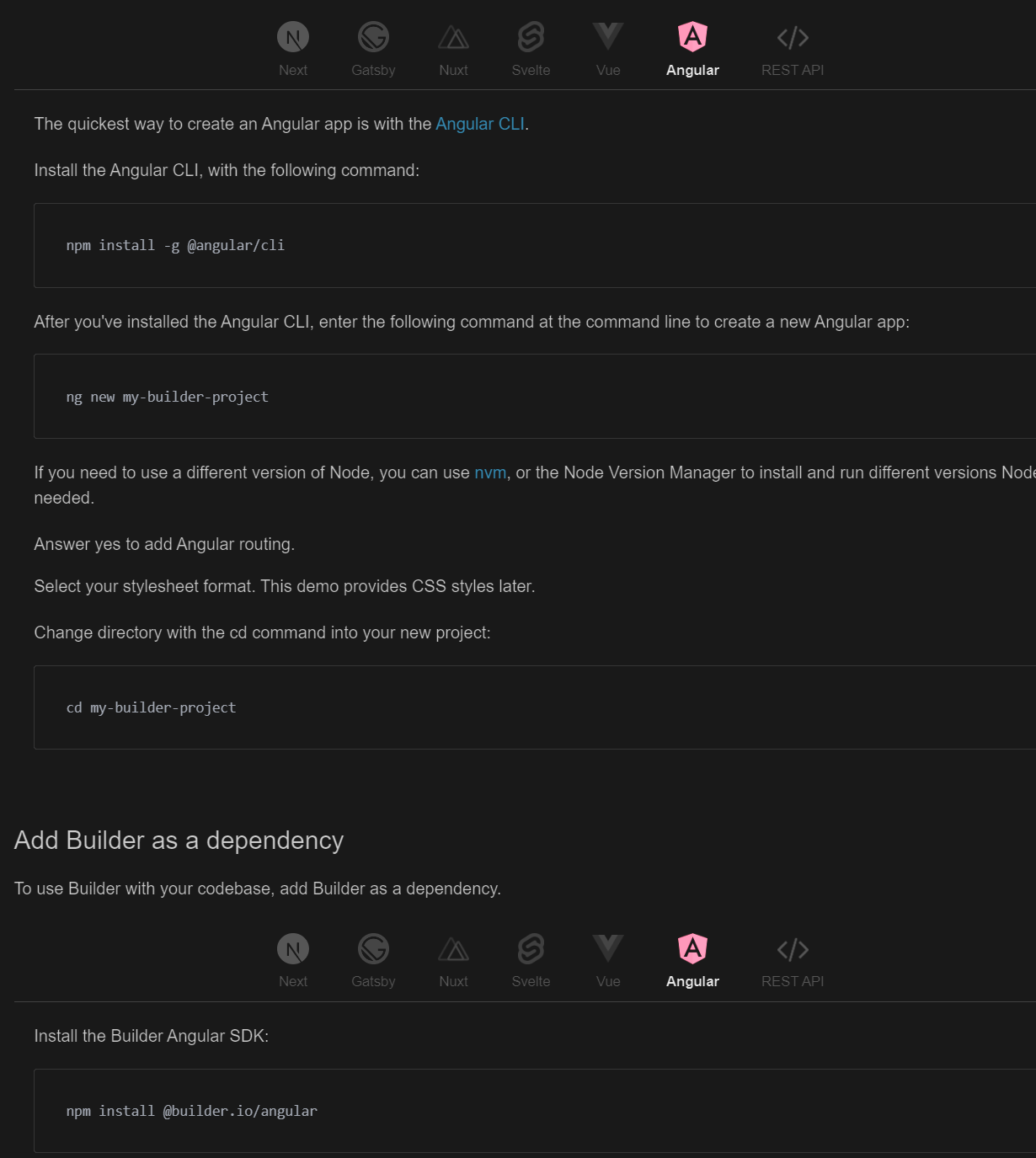 The vue section of getting started is missing - Bugs - Builder.io Forum