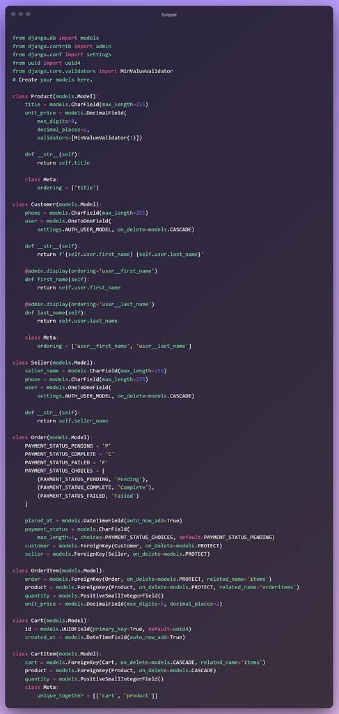 How to create an order with also seller as a foreign key to the orders table similar to customer ...
