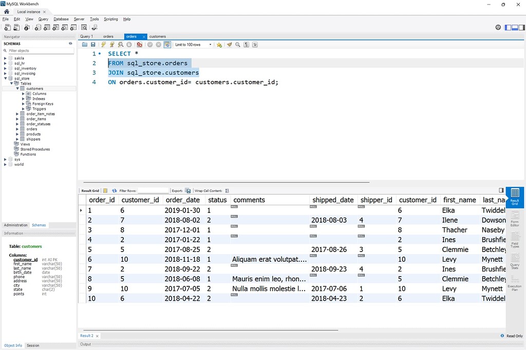 How to run tables from database in MySQL? - SQL - Code with Mosh Forum