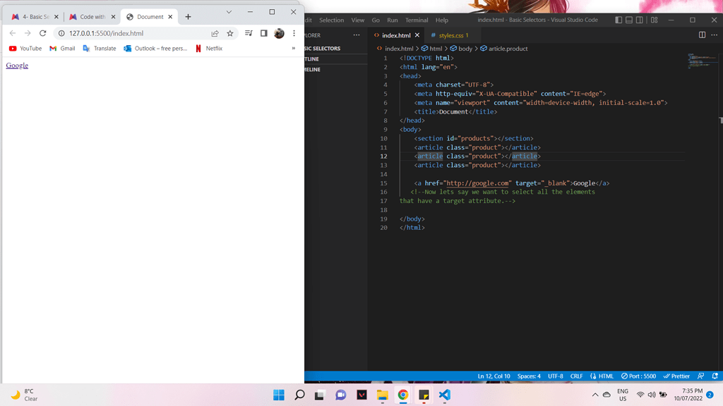 Basic Selectors HTML & CSS - Code with Mosh Forum