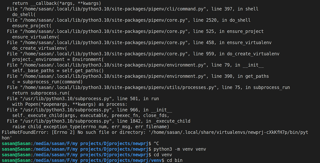 Problem in launching pipenv in python - Python - Code with Mosh Forum