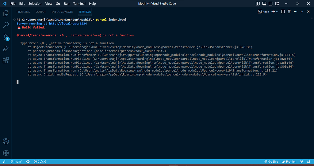 Parcel build failure - HTML/CSS - Code with Mosh Forum Parcel build failure - HTML/CSS - Code with Mosh Forum