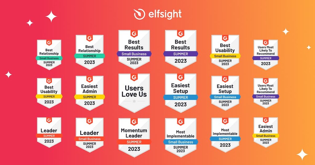 Elfsight is G2.com Summer 2023 Leader! 🚀 - General News - Elfsight Community