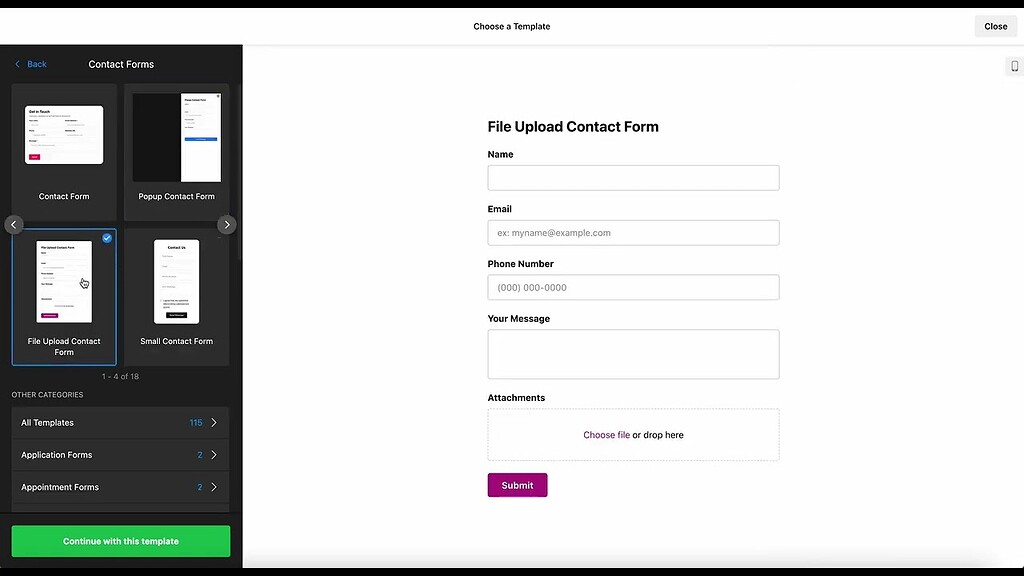 Form Builder: [Major update] Introducing template selection with categories 🔥 - New Feature ...