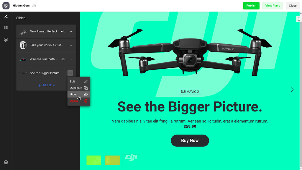Slider: Hide option - New Feature - Elfsight Community