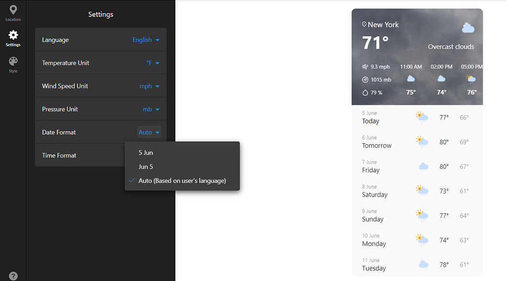 Weather: Date Format option is available now - New Feature - Elfsight Community