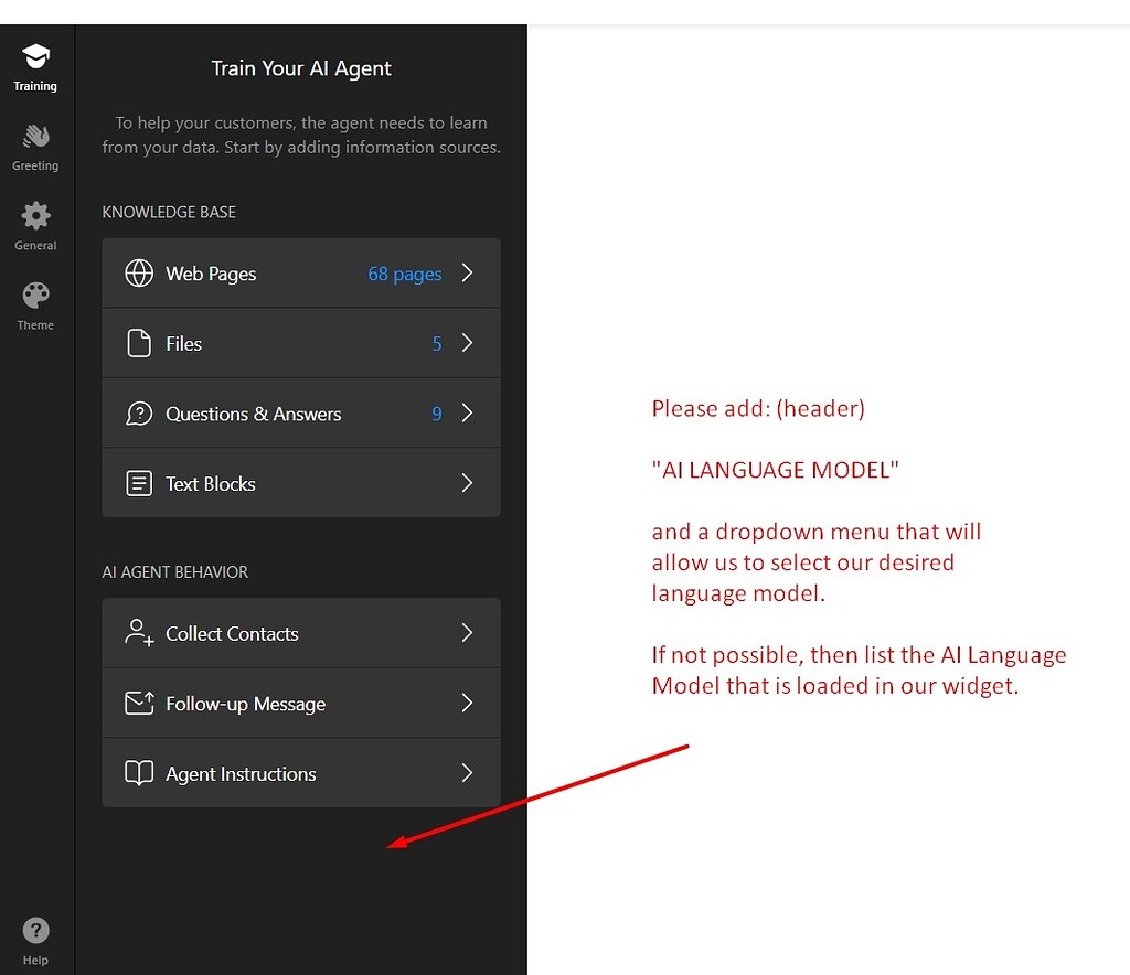 Add AI Language Model and Version to AI Chatbot Settings Panel ...