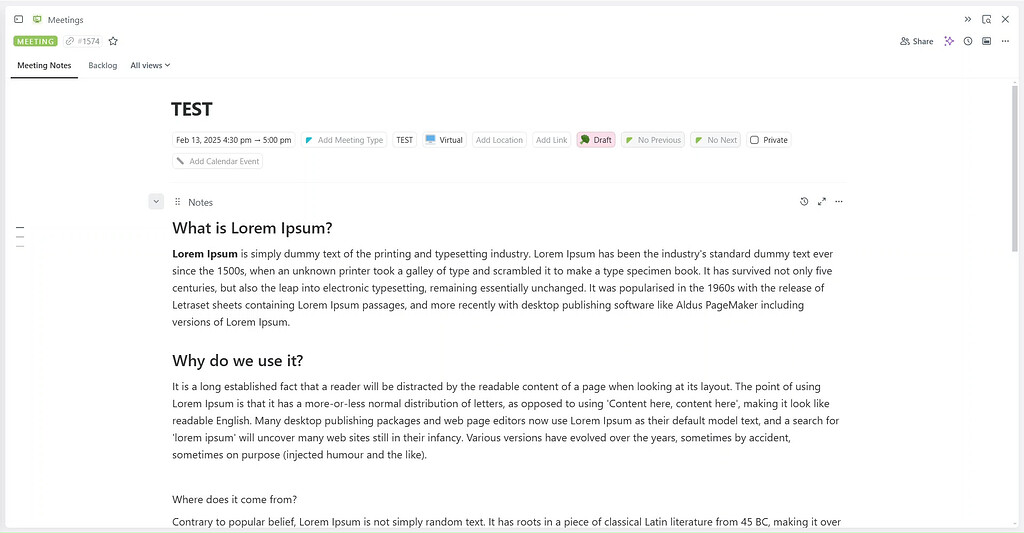Using Page Up/Down key in rich text field breaks layout - Bugs & Issues - Fibery.io Community