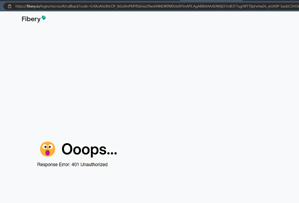 M365 Authentication delegation ends up on 401 Error in Fibrery - Bugs ...