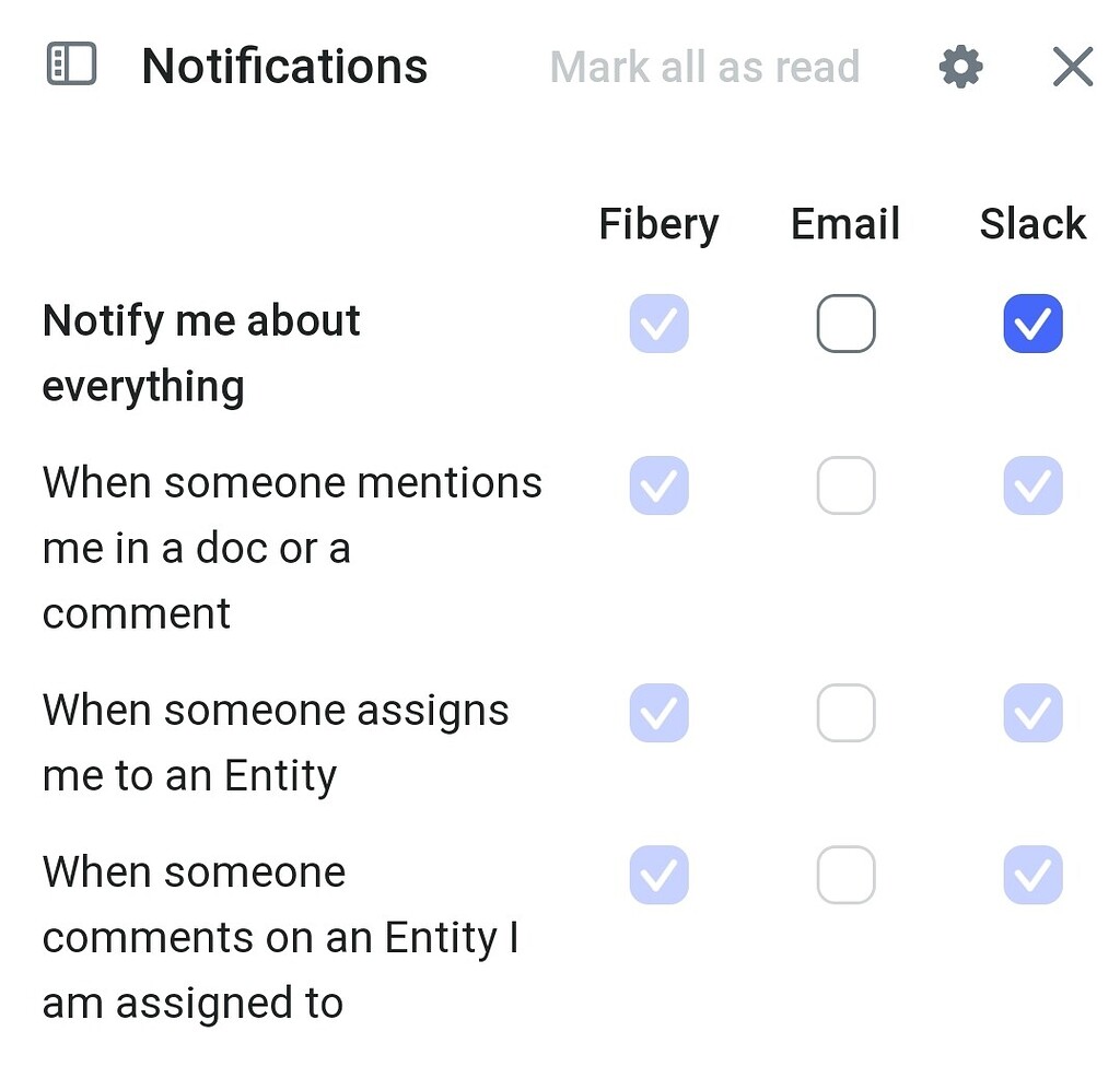 Notifications: Sub-options not clickable - Get Help - Fibery.io Community