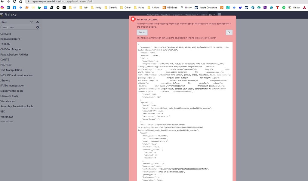 I got errors using RepeatExplorer Galaxy - public-galaxy-server - Galaxy Community Help