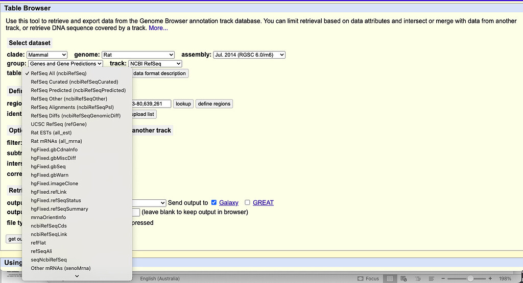 Rat reference genome selection - usegalaxy.org.au support - Galaxy ...