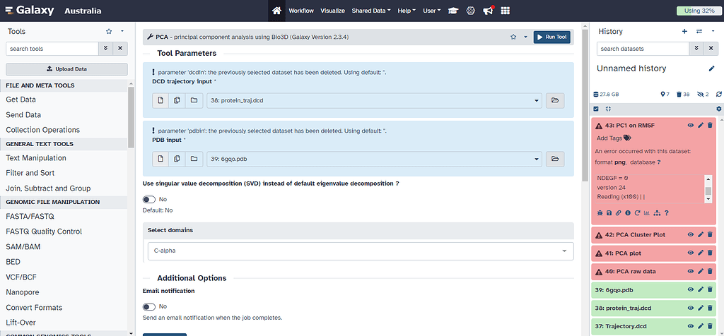 Errors are occured in PCA analysis - usegalaxy.org support - Galaxy Community Help