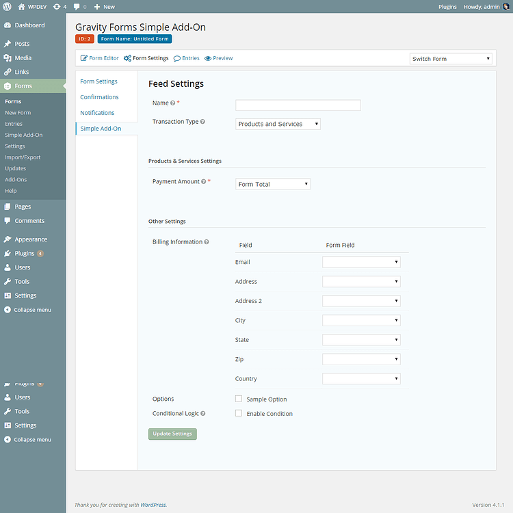 Create a wallet in gravity - Get Help - Gravity Forms