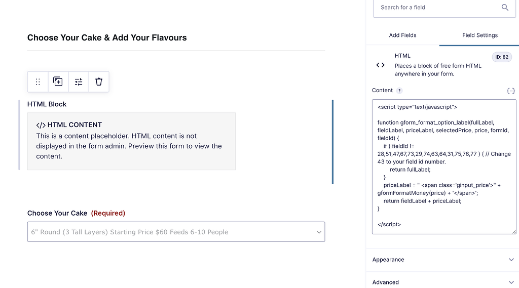 Show Option Price instead of Variable Pricing - Get Help - Gravity Forms