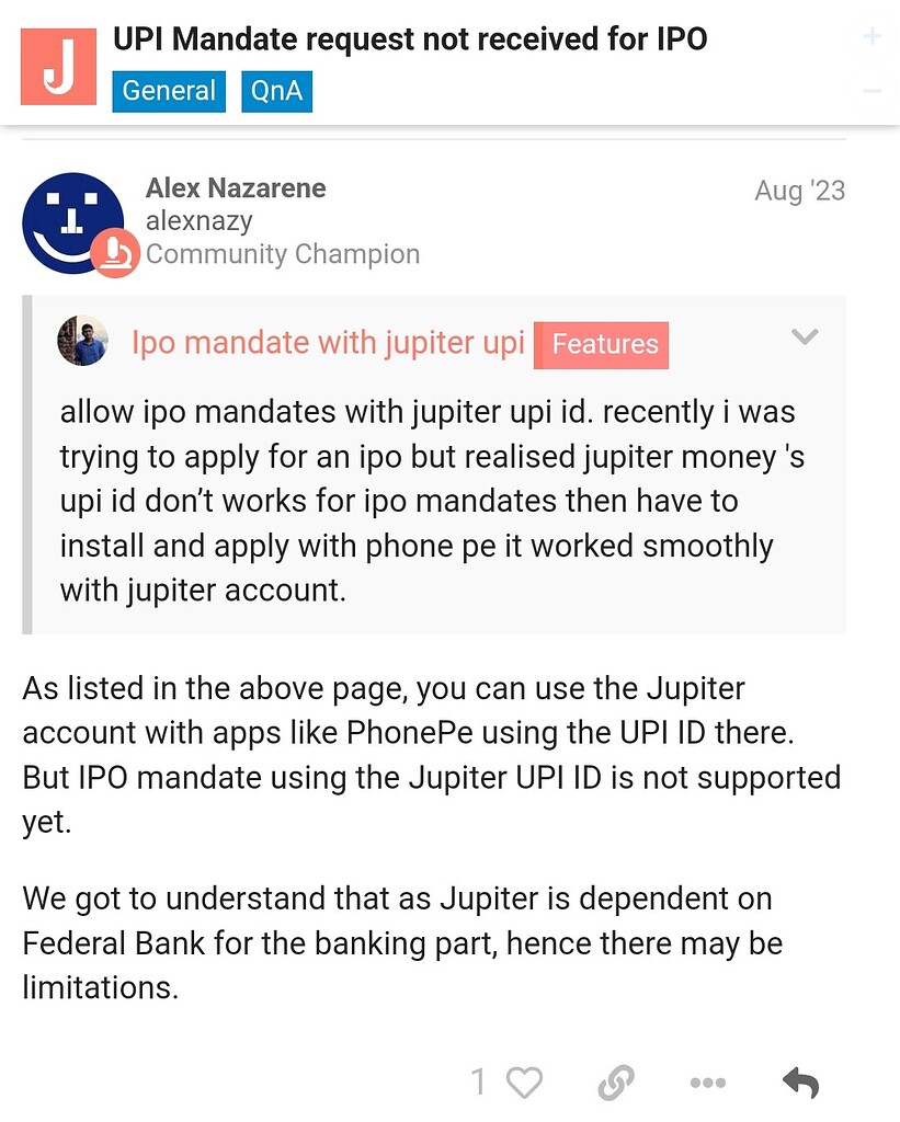 IPO mandate - Help - Jupiter Community
