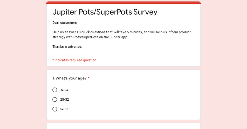 Pots/SuperPots Survey - Research centre - Jupiter Community