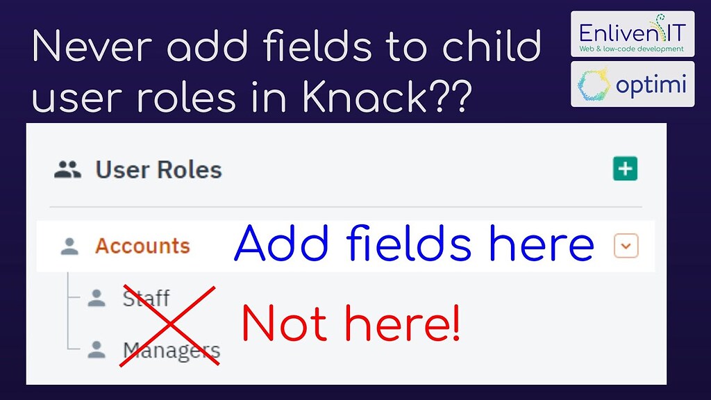 Why I never add fields/connections to child user roles :O - Tips & Tricks - Knack Community Forum