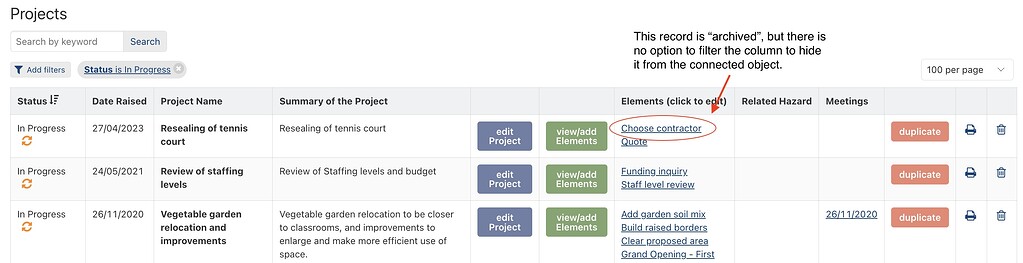 Filter connected records to hide "Archived" items - Get Answers - Knack Community Forum