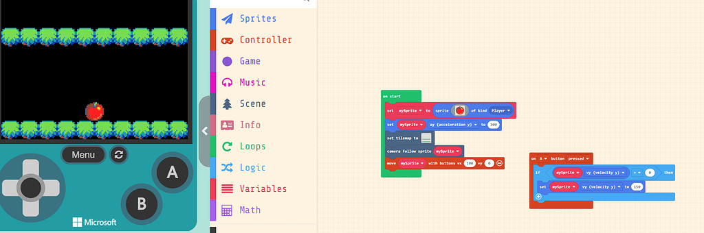 Gravity not working - Arcade - Microsoft MakeCode