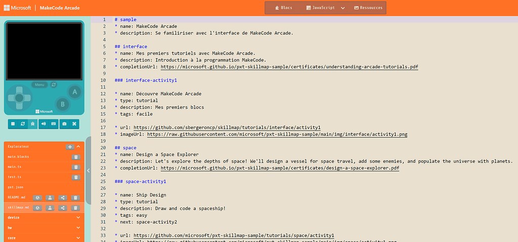 Custom skillmap - Educators' Lounge - Microsoft MakeCode