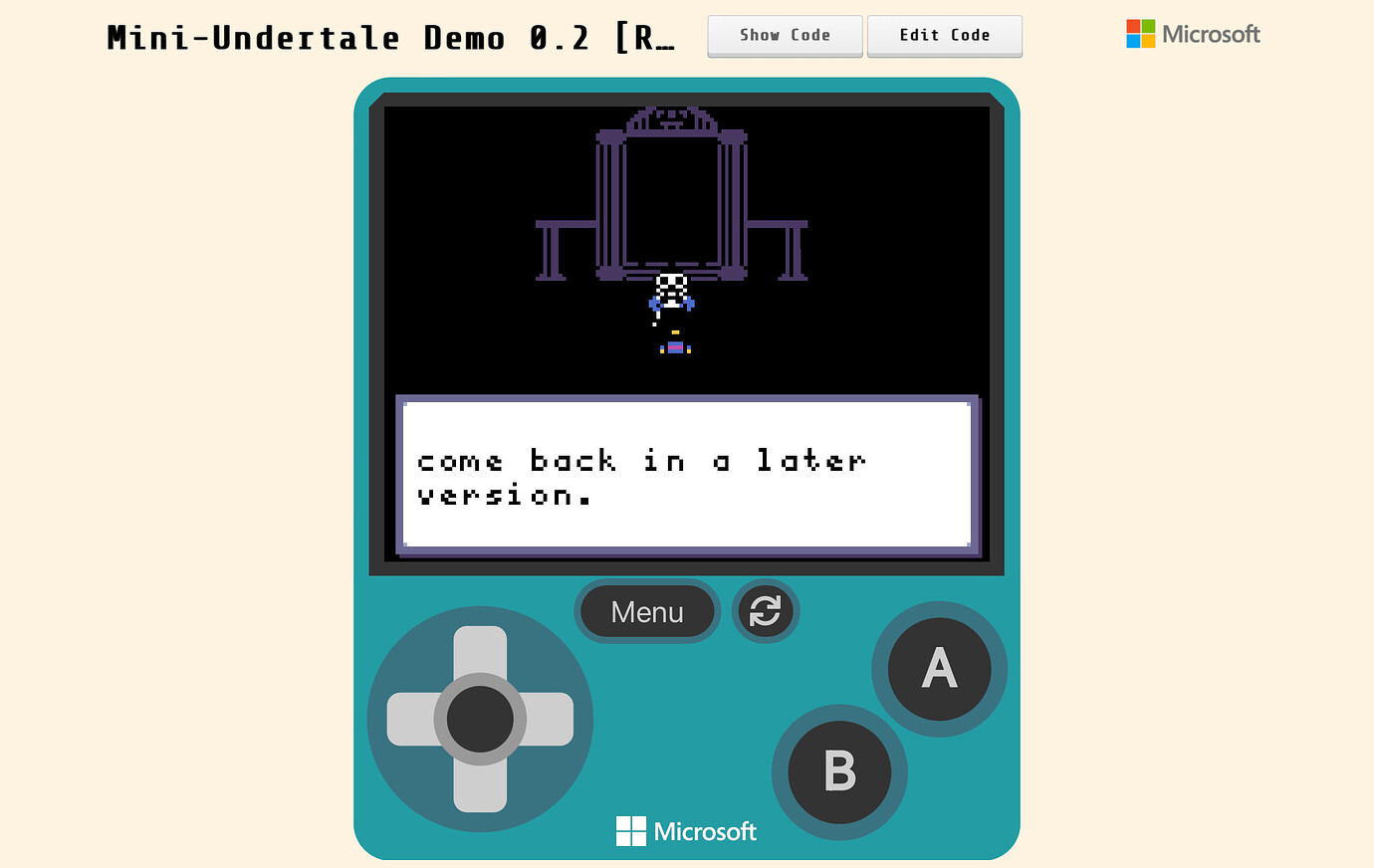 Mini-Undertale - Arcade - Microsoft MakeCode