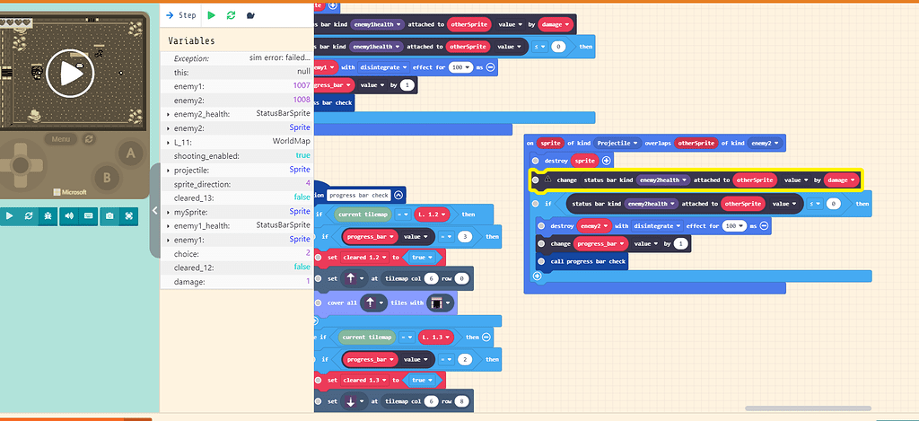I need help with making a function to kill enemies - Help - Microsoft MakeCode