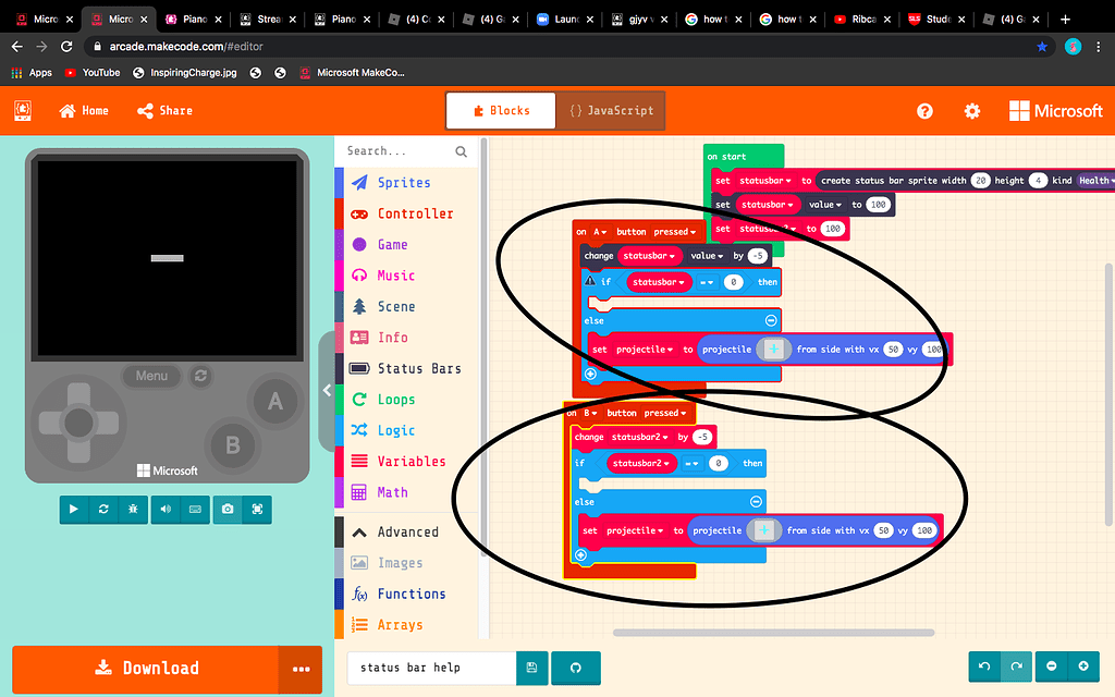 Status bar help - Help - Microsoft MakeCode