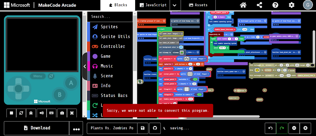 My game can't be updated - Help - Microsoft MakeCode