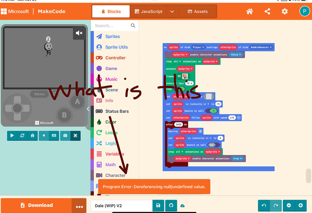I have a bug in my game - Help - Microsoft MakeCode