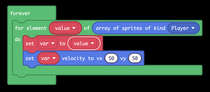 Makecode is hallucinating errors when setting variables to a value of a sprite array - Help ...