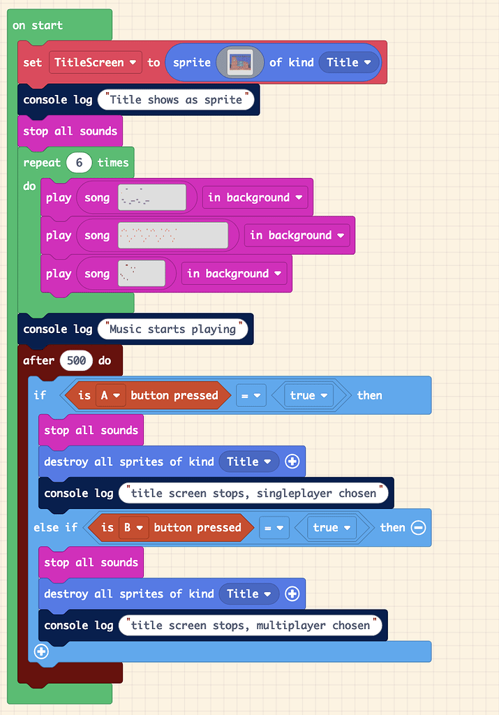 Help with simple titlescreen code - Help - Microsoft MakeCode