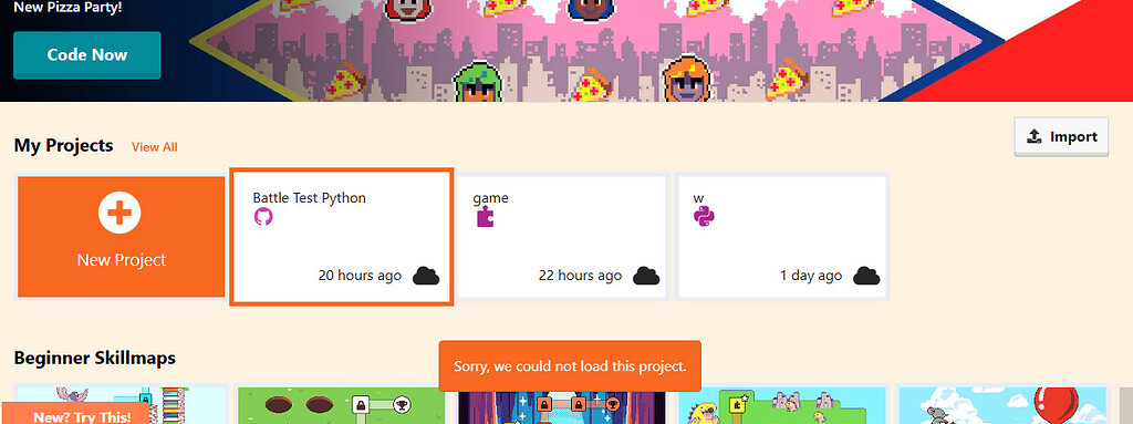 Help with project loading error - Help - Microsoft MakeCode