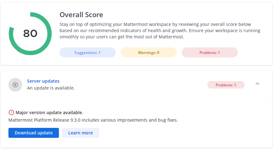 ESR version is reported as "Problem" - Troubleshooting - Mattermost Discussion Forums
