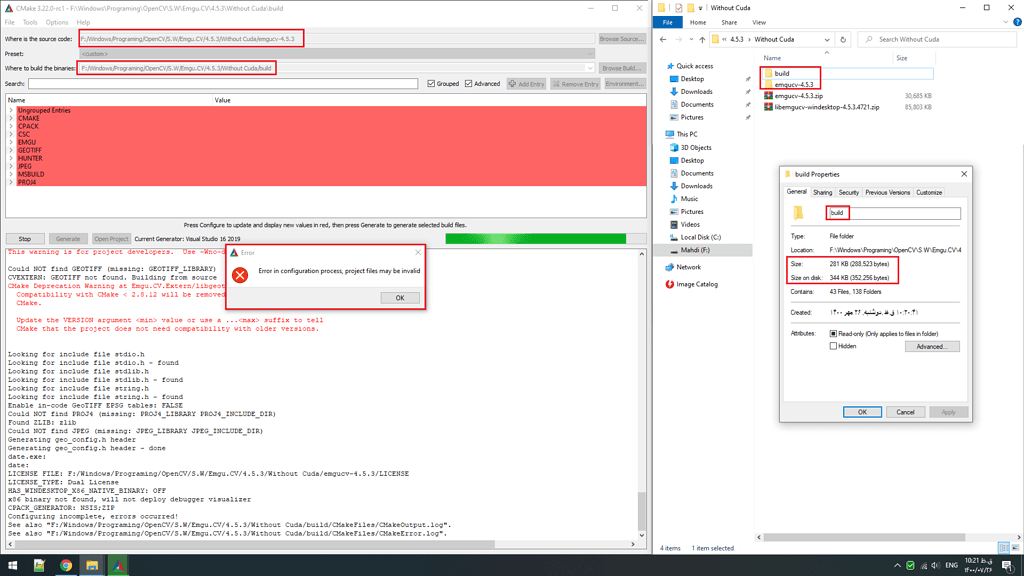 How install emgu-cv 4.5.3 with git open source - build - OpenCV