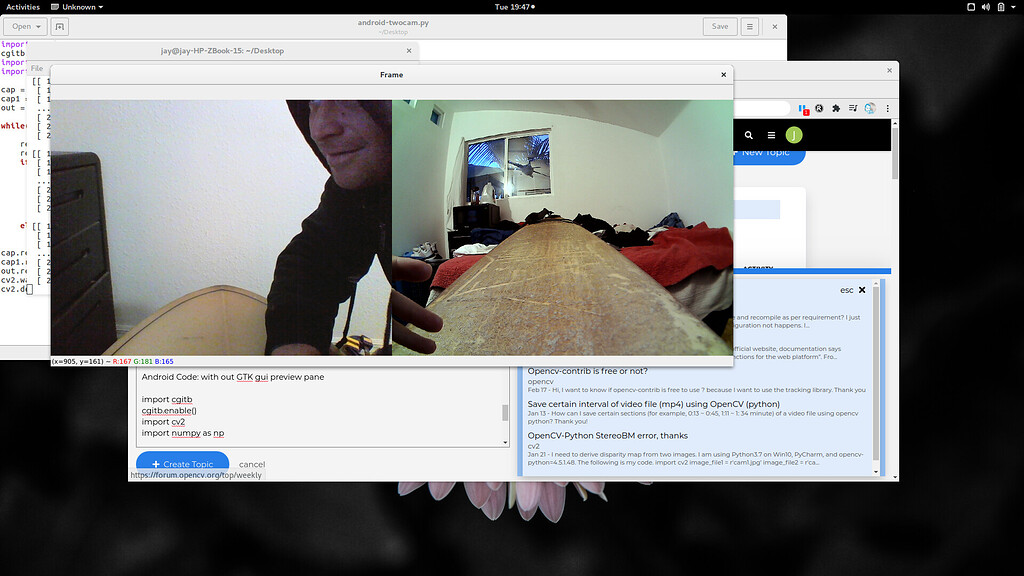 Opencv-python Save Double Cam Video - Python - OpenCV