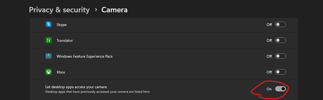 Can't connect to external usb camera - Python - OpenCV