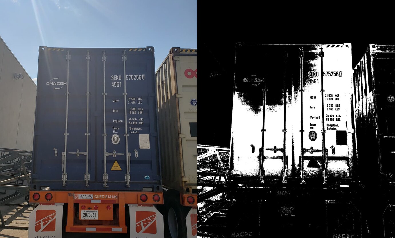 Best way to detect containers and OCR in imperfect real life images? - Python - OpenCV